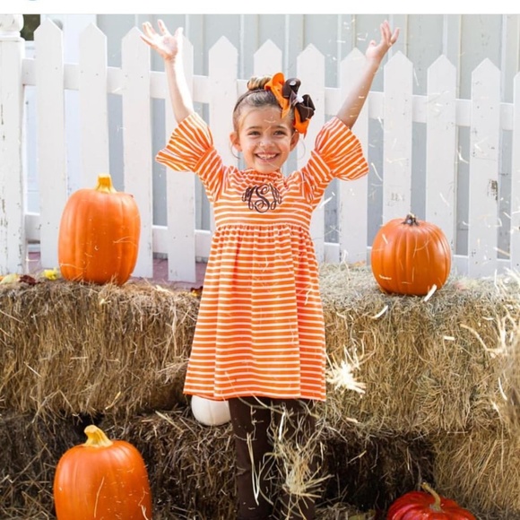 Kelly’s Kids | Dresses | New Girls 45 Orange Fall Dress Kellys Kids ...
